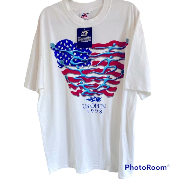 USTA | Shirts | Nwt Usta Us Open Tennis Vintage 998 White Cotton Tee ...